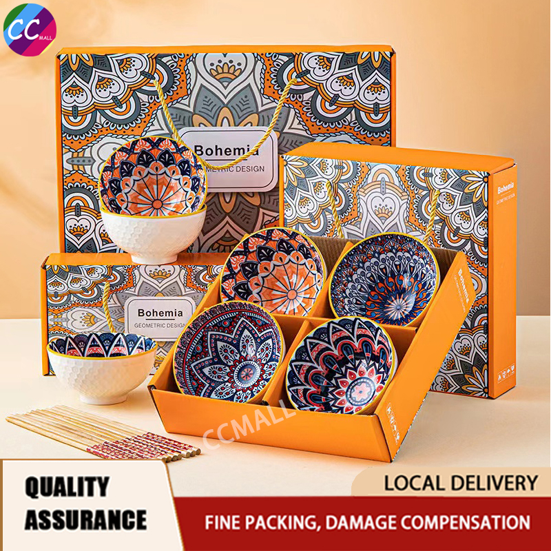 Gift Set Bohemian Style Rice Bowl Porcelain Bowl Ceramic Bowl Soup Bowl ...