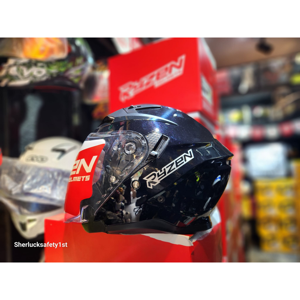 RYZEN HELMET ZX-700R MONO (HALF FACE DUAL VISOR) | Shopee Philippines