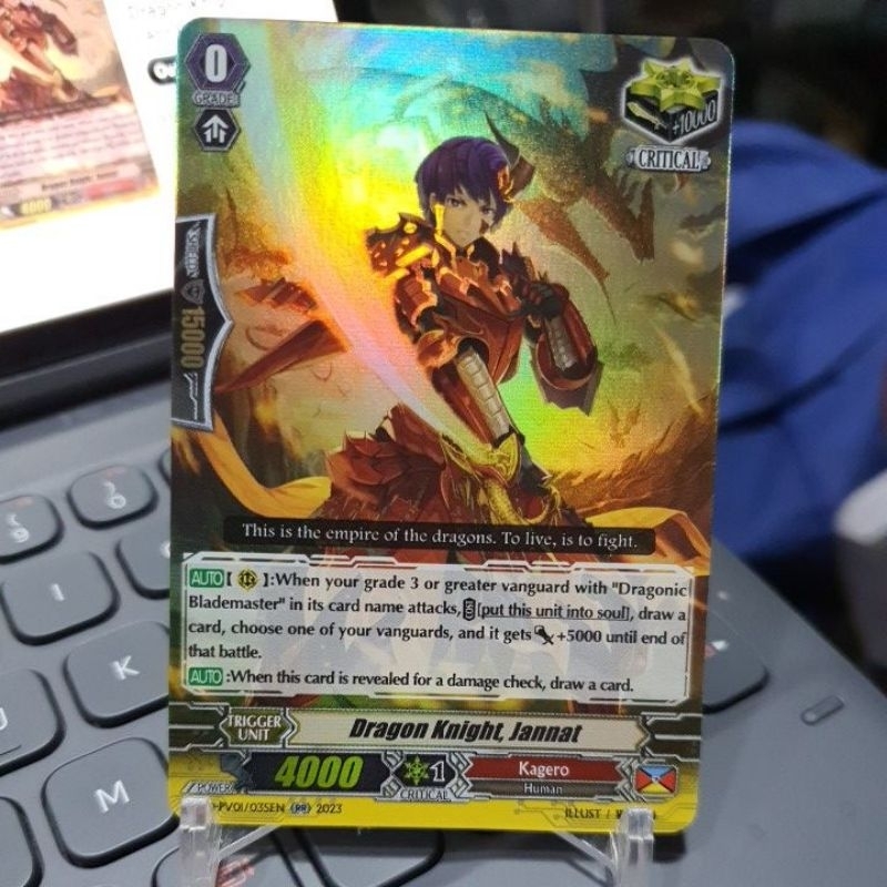 DRAGON KNIGHT, JANNAT RR D-PV01 CARDFIGHT VANGUARD ENGLISH | Shopee Philippines