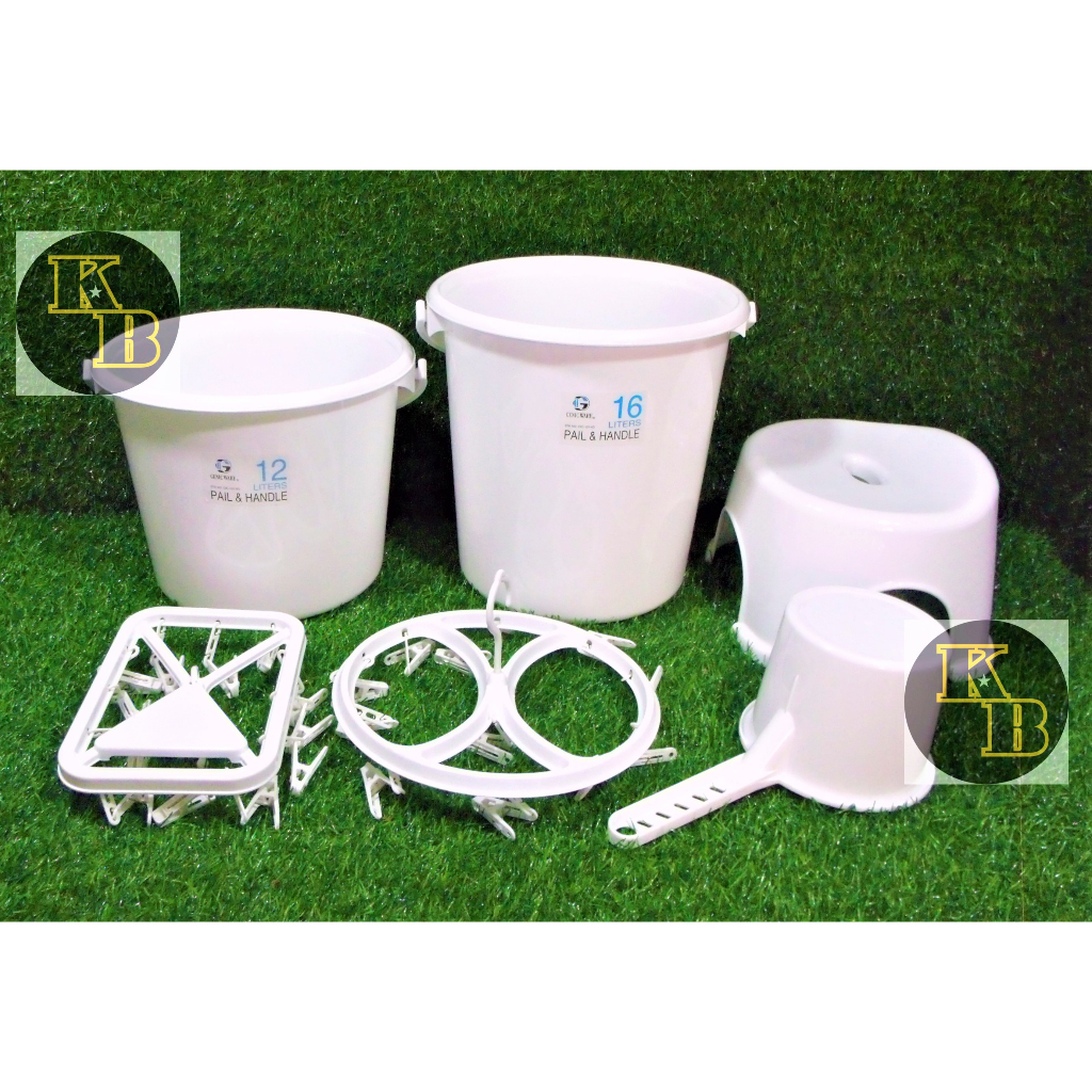 PAIL WITH FREE DIPPER/OVAL STOOL/HANGER GENIC WARE HIGH QUALITY PLASTIC ...