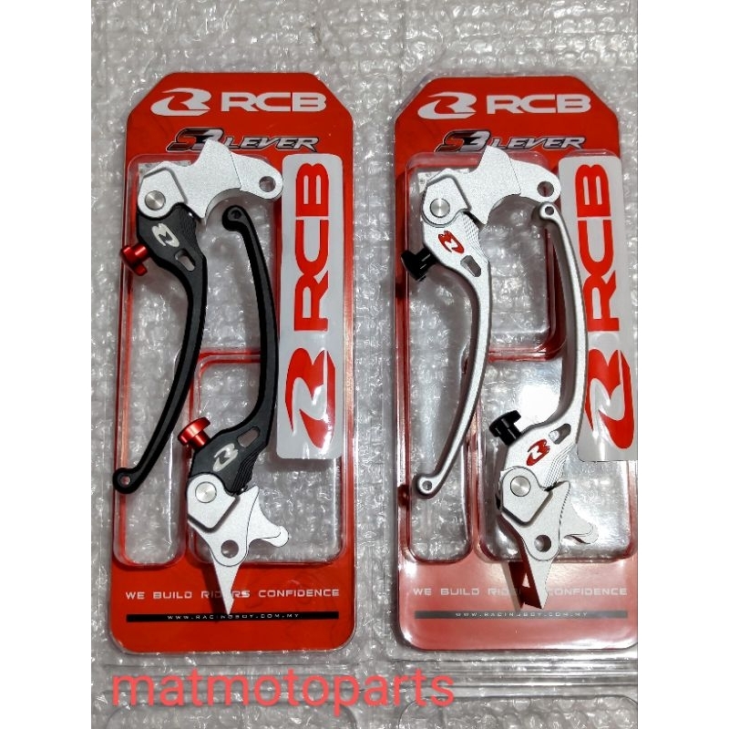 RCB S3 Brake & Clutch Lever for Sniper 155/ Sniper 150 v1& v2 / Exciter 155 (Black & Silver ...
