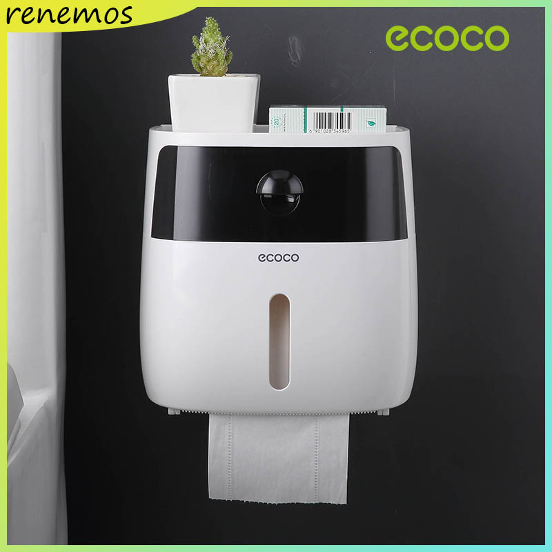 Ecoco Double Layer Dispenser Tissue Box Wall Mounted Paper Towel Holder ...