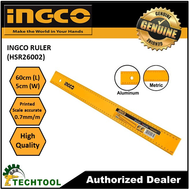 INGCO STRAIGHT EDGE RULER 60cm (HSR26002) | Shopee Philippines