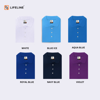 Lifeline Women's Polo Shirt (White | Navy Blue | Blue Ice | Aqua Blue ...