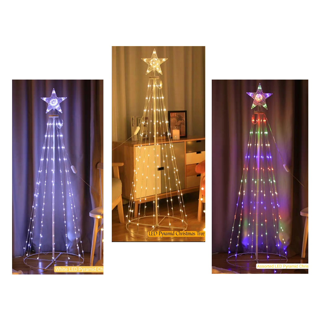 LED Pyramid Christmas Tree With Star For Office And Home Indoor-Outdoor ...