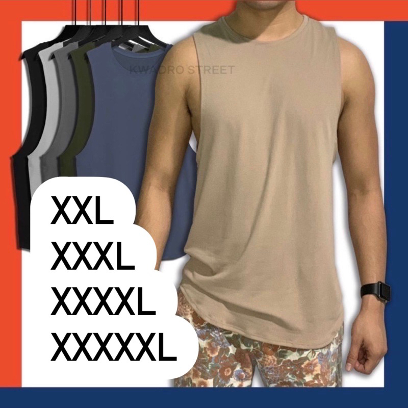 [2XL,3XL,4XL,5XL] 𝗟𝗢𝗡𝗚 𝗙𝗜𝗧 𝗧𝗔𝗡𝗞 𝗧𝗢𝗣 | MUSCLE TEE | SLEEVELESS | SANDO ...