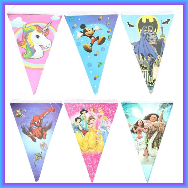 Character Banderitas Flag Banner 2.5meter happy birthday character flag ...
