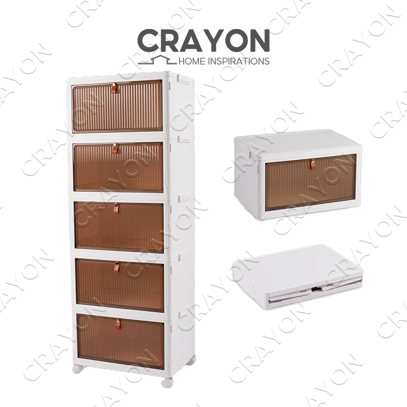 Foldable Storage Box Big Size 4 Wheels Stackable Bin With Lid Toy ...