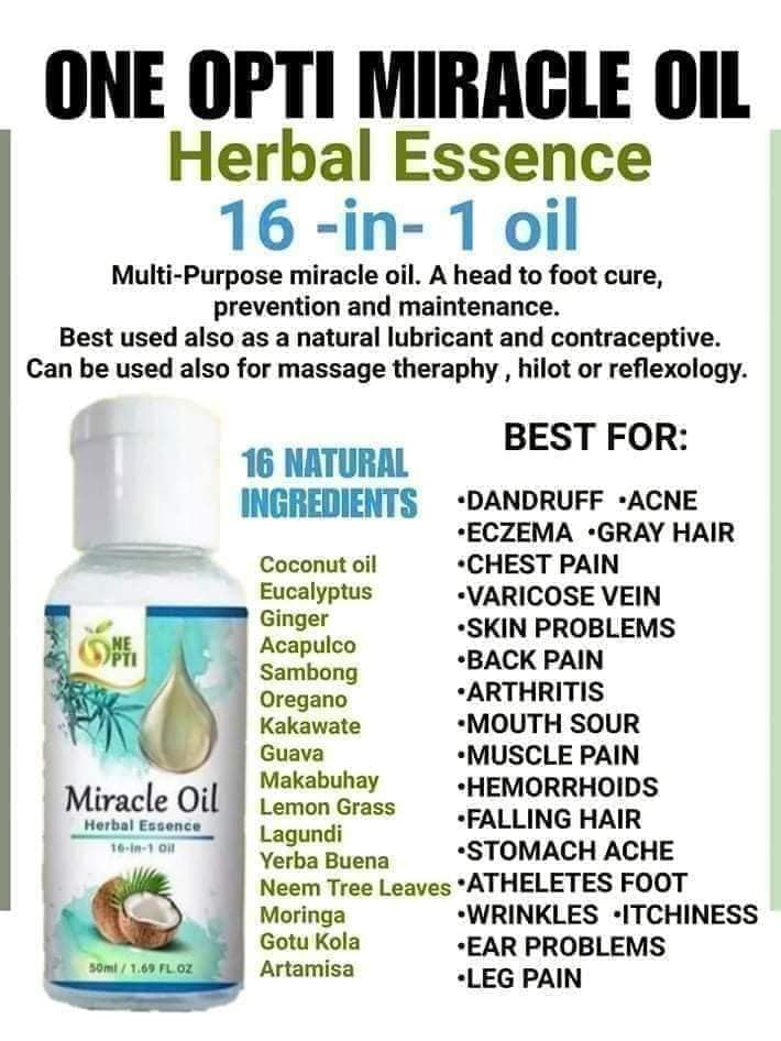 ONE OPTI MIRACLE OIL 16 IN 1 Herbal Essence Liniment Oil for Skin ...