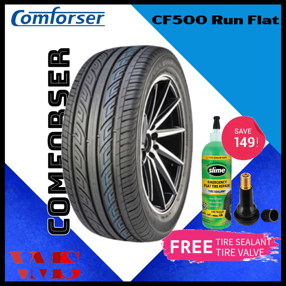 205/55R16 COMFORSER CF500 RUN FLAT TUBELESS TIRE FOR CARS WITH FREE TIRE SEALANT & TIRE VALVE ...