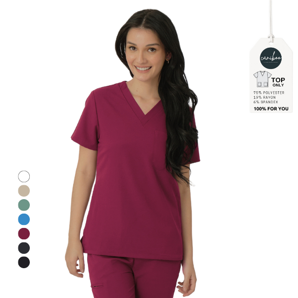 Caniboo BAILEY Womens Scrub Top- Premium Medical Scrub Top, Triple ...