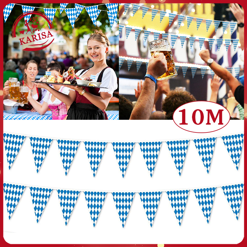 10 Meter Fiesta Flag Blue White Triangle Flags Birthday Party ...