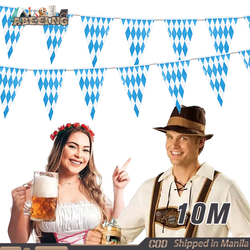 10 Meter Blue White Triangle Flags Oktoberfest Bavarian Decoration Flag ...