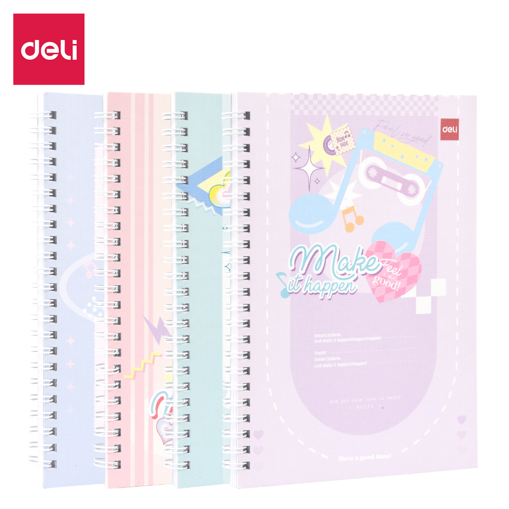 Deli ELA560 A5 Spiral Notebooks Student Aesthetic Writing Binder ...