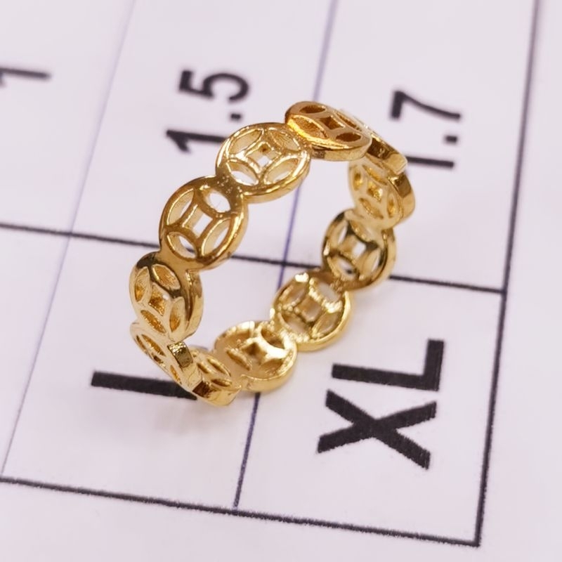 Lucky charm Money Catcher coins ring bangkok gold plated | Shopee ...