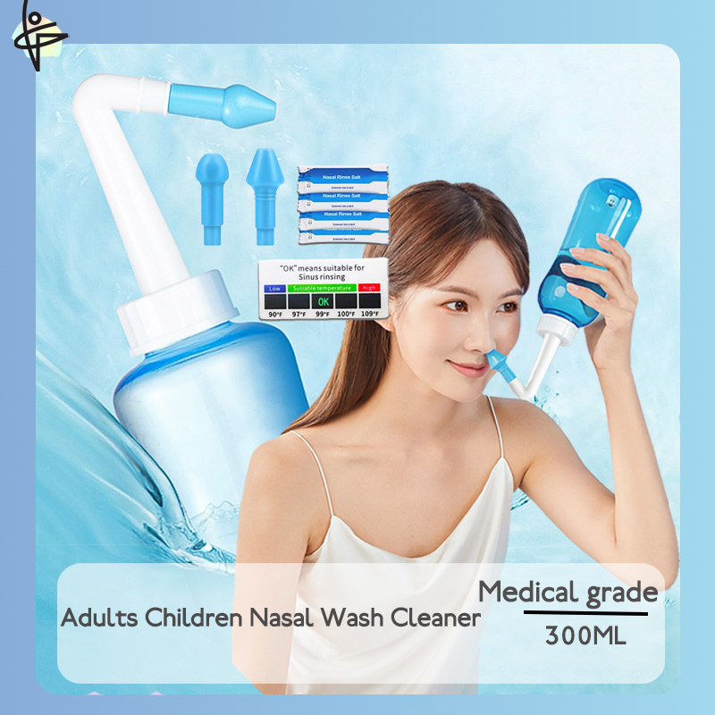 Nose Cleaner Bottle Neti Pot Sinus Rinse Nasal Wash Salt Allergies ...