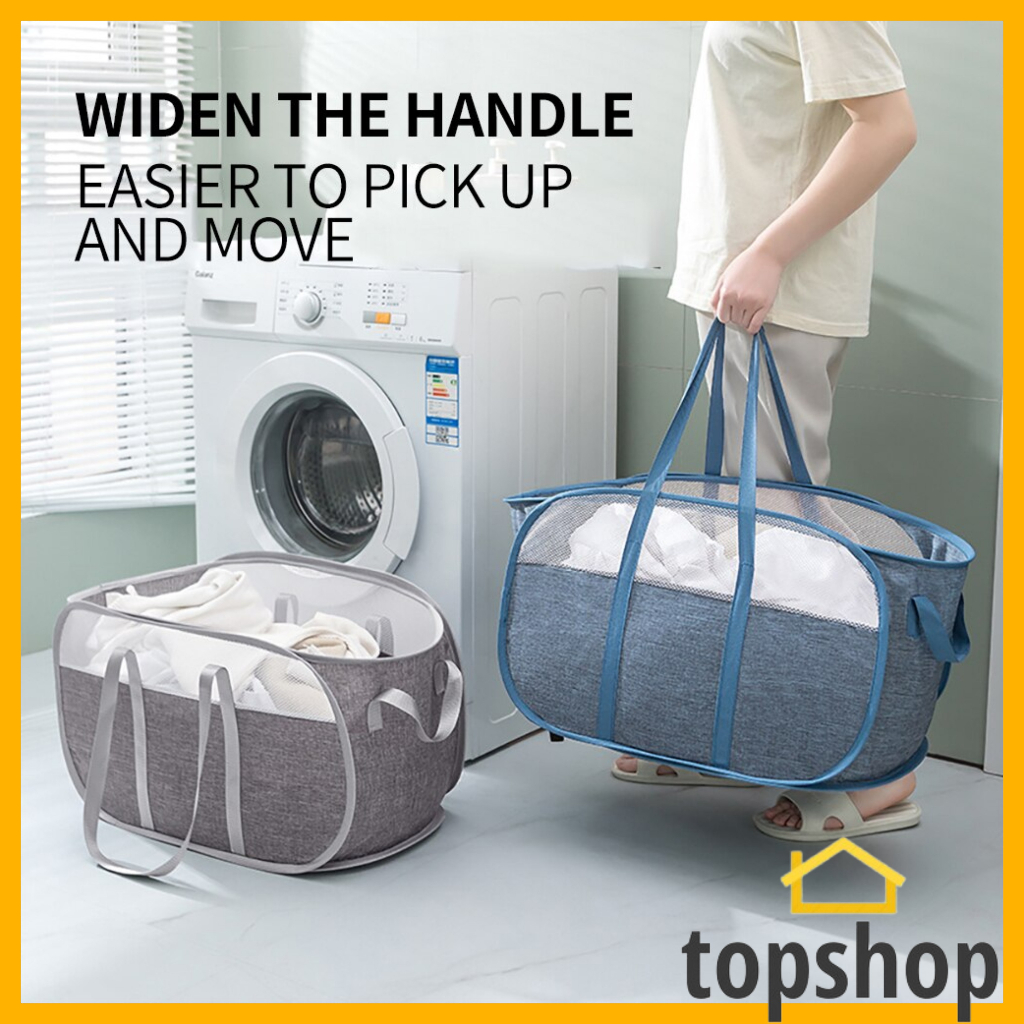 TOPSHOP 1pcs Folding Laundry Basket Large Capacity Dirty Clothes ...