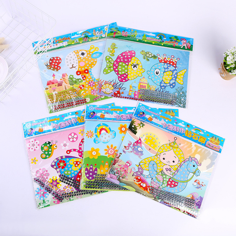 5Pcs Handmade DIY Diamond Art Crystal Sticker Paste Puzzle Birthday ...