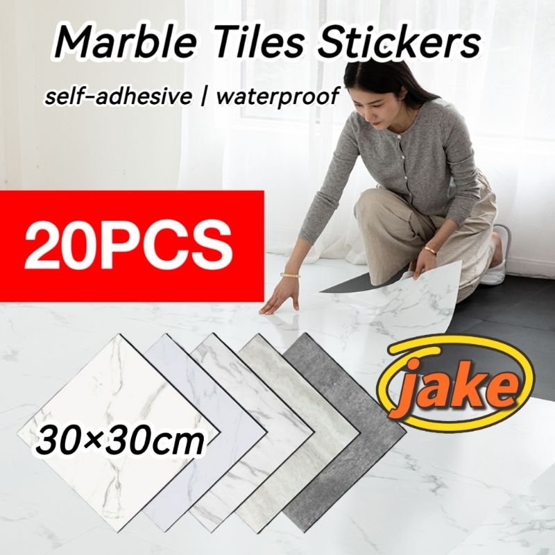 20pcs 30×30cm Marble Vinyl Floor Sticker Self Adhesive Waterproof PVC ...