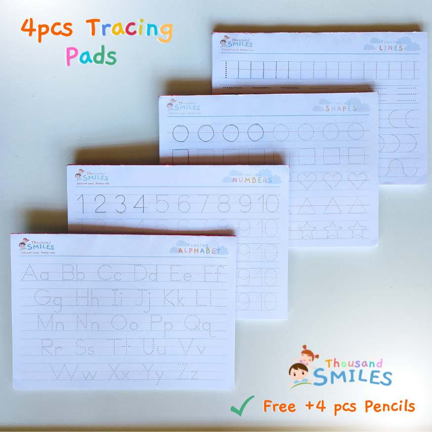 4 PCS Tracing Paper Pads for kids baby Alphabet Abc Numbers Lines ...