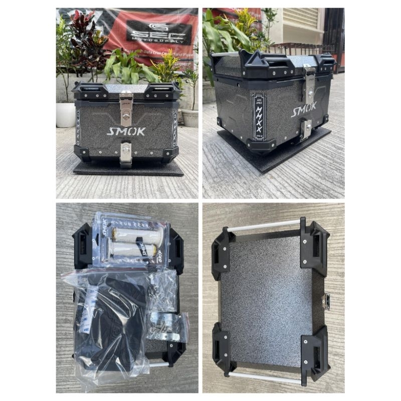 NEW ‼️ 45L-55L ALLOY TOP BOX with backrest & baseplate (COD) | Shopee ...