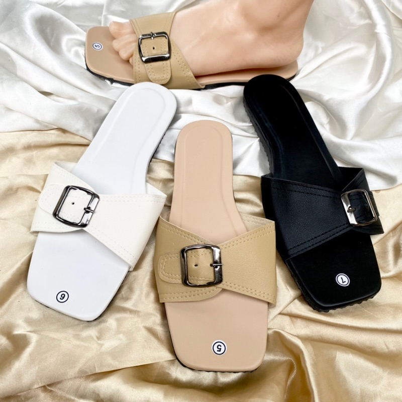 NEW Candace Buckle Casual Flat Sandals | Shopee Philippines