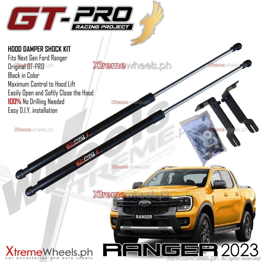 Ranger / Everest /Raptor 2023-2026 GT-Pro Black / Red Hood Damper Shock ...