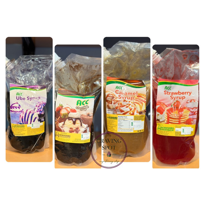 ACC Syrup |Chocolate|Strawberry|Ube|Caramel 1kg | Shopee Philippines