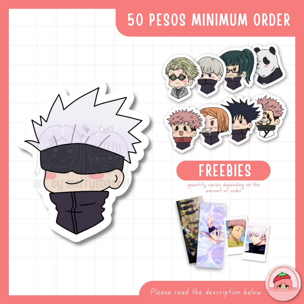 JUJUTSU KAISEN JJK ANIME - PEARL STICKERS (VERSION 1) | Shopee Philippines