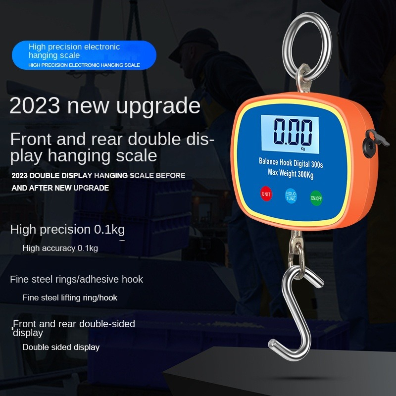 Dual Display Hanging Scale LED100/300kg Rechargeable Double Sided Scale ...