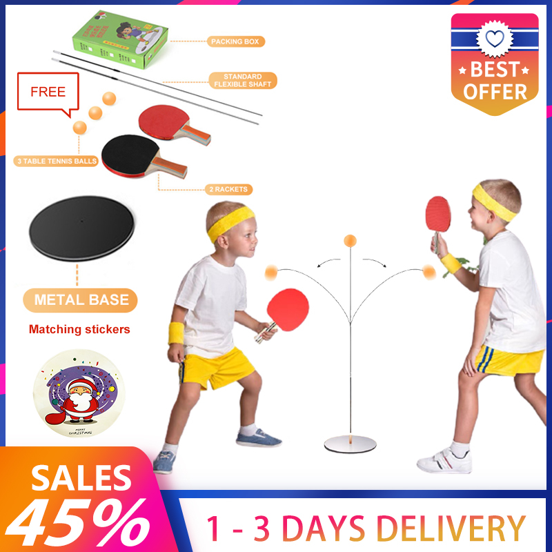 Portable table tennis trainer Children's table tennis toy Flexible ...