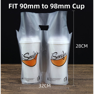 100Pcs Take Out Plastic Bag For Milk Tea Cup Coffee Cup Plastic ...