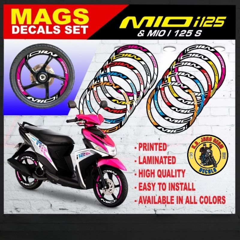 Mio i 125/125s YAMAHA Mags Sticker Decals Set Front & Back (with ...