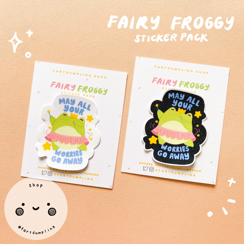 Fairy Froggy Motivational Don't Worry Frog Solo Sticker Pack (1 pc ...