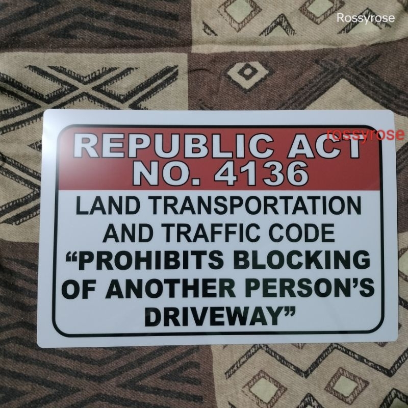 PVC RA 4136 Prohibits Blocking of Another Person's DrivewayPVC Signage ...