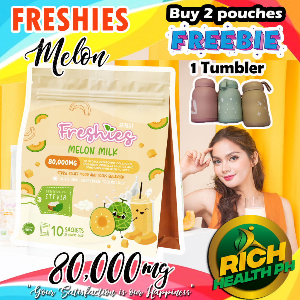 Freshies Melon Milk 80,000mg Bovine Collagen, Goji Berry, Centella ...
