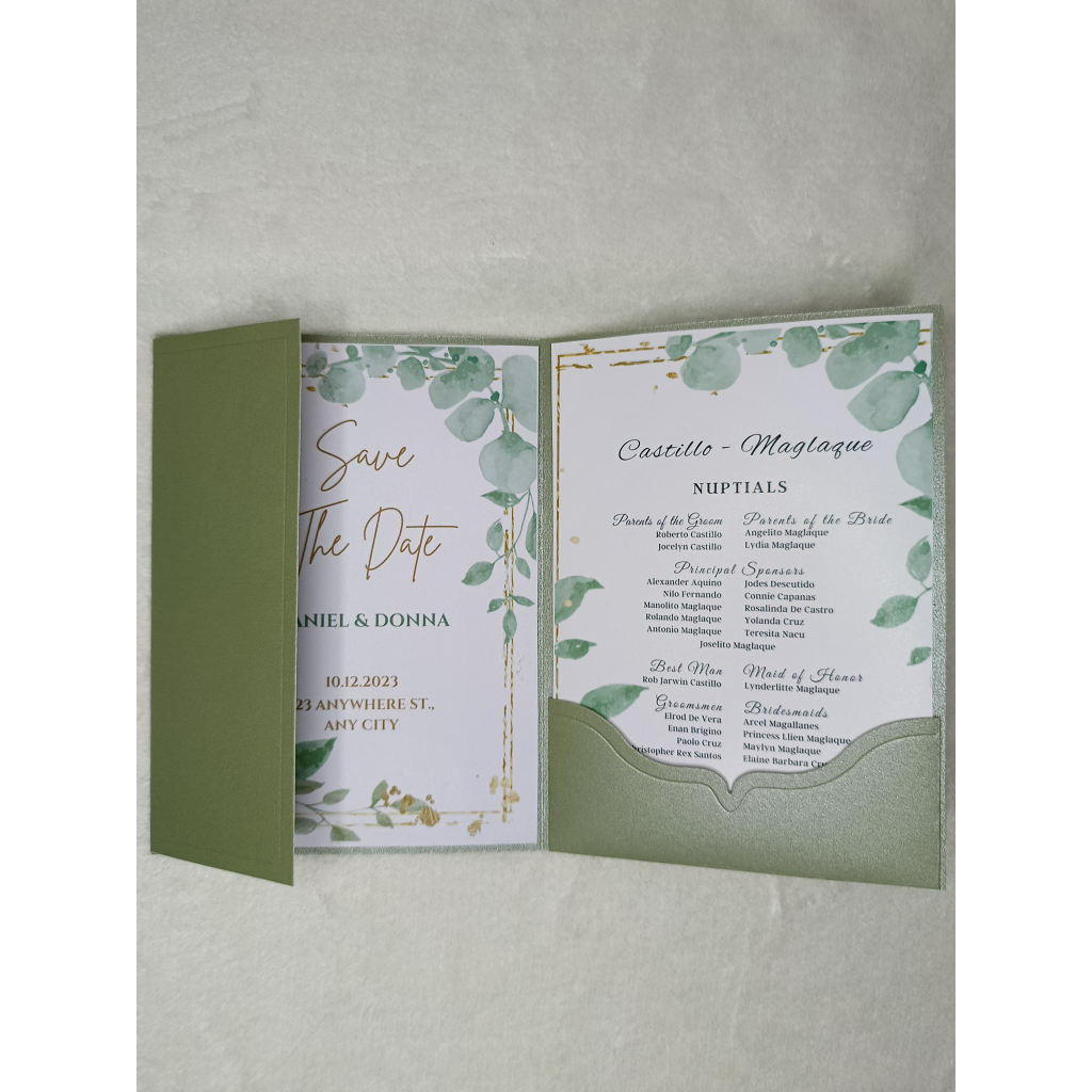 MMS♥️ 5x7inch(5R) Design 4 Trifold Die Cut Invitation cover | Shopee ...