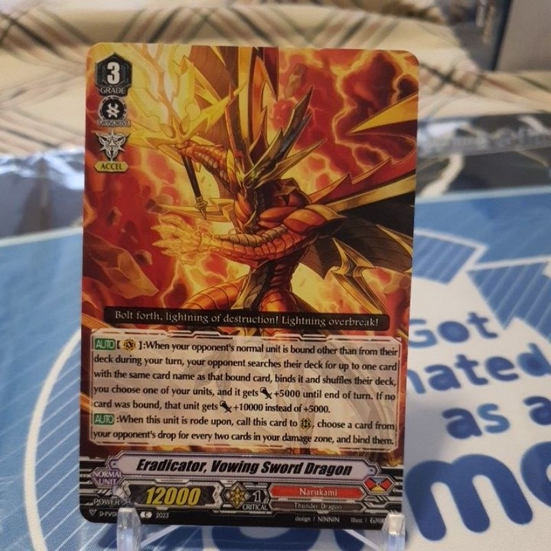 ERADICATOR, VOWING SWORD DRAGON C D-PV01 CARDFIGHT VANGUARD ENGLISH | Shopee Philippines