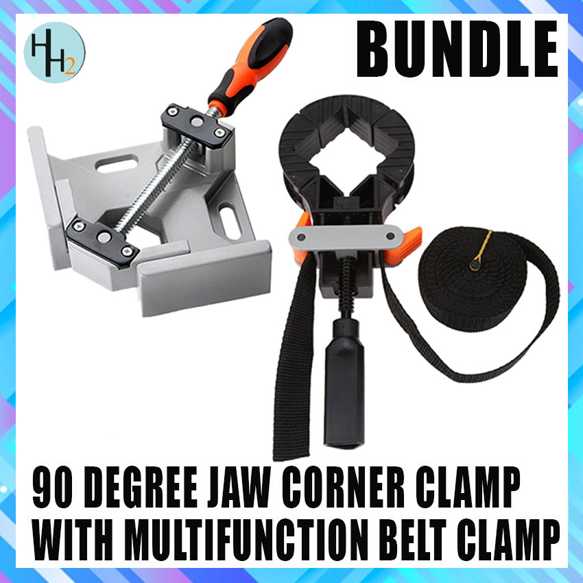 BUNDLE 90 Degree Single Swing Jaw Corner Clamp With Multifunction Belt ...