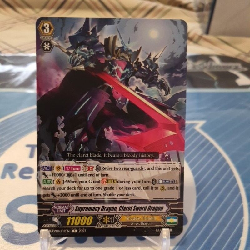 SUPREMACY DRAGON, CLARET SWORD DRAGON C D-PV01 CARDFIGHT VANGUARD ENGLISH | Shopee Philippines