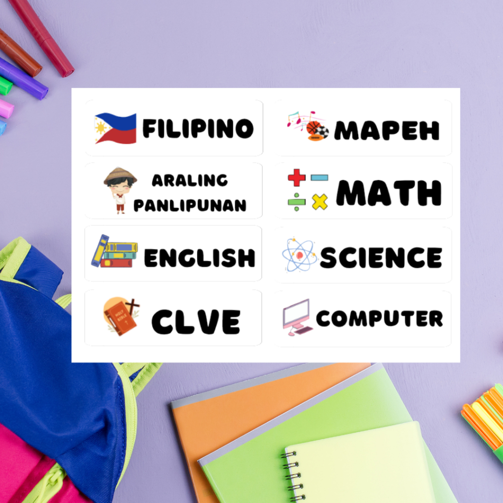 Subject Label Notebook Stickers | Shopee Philippines