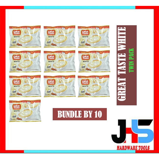 JHS GREAT TASTE WHITE TWIN PACK 50G (BUNDLE BY 10) | Shopee Philippines