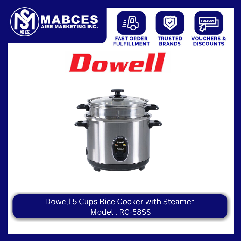 Dowell 5 Cups Rice Cooker with Steamer RC-58SS | Shopee Philippines