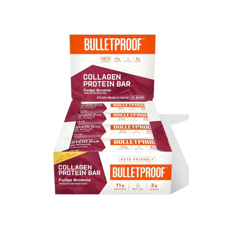 Bulletproof Fudge Brownie Collagen Protein Bars, Keto-Friendly Snack ...
