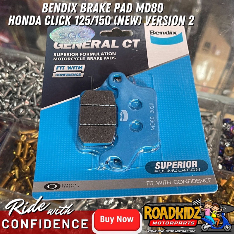 Bendix Brake Pad MD80 for Honda Click 125/150 (new) Version 2 -Front ...