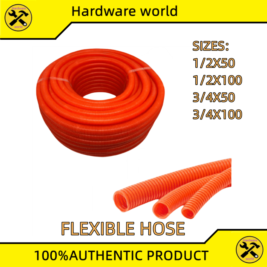 FLEXIBLE HOSE ELECTRICAL ORANGE HOSE 1/2 AND 3/4 | Shopee Philippines