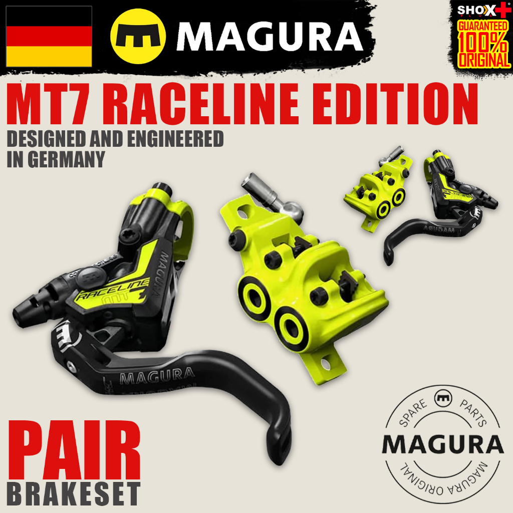 Magura MT7 Raceline Edition Neon Yellow PAIR Front and Rear Brakes MTB ...