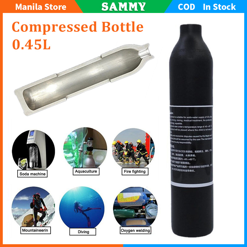 0.45L Pcp High Pressure Explosion-proof Gas Cylinder Threaded M18x1.5 ...