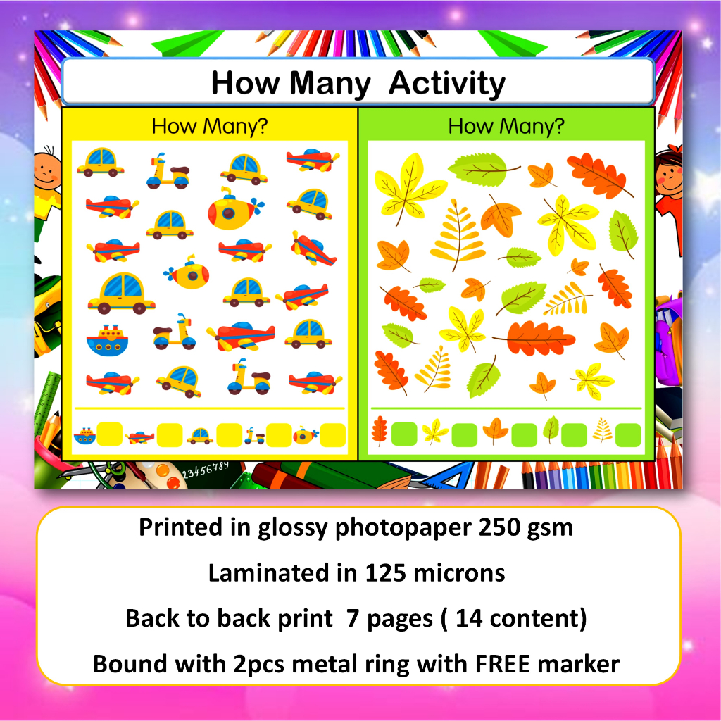 Counting object educational activity how many worksheet laminated ...
