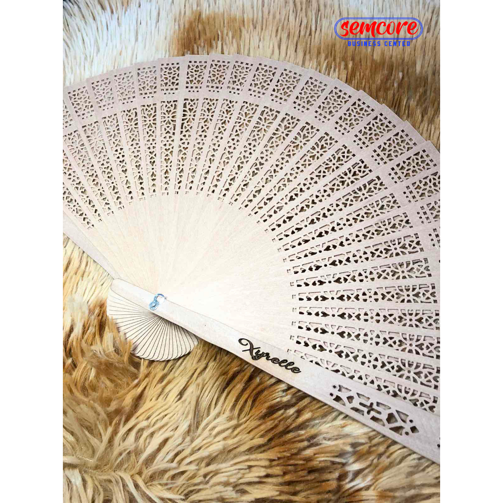 Laser Engraved Wooden Hand Fan | Shopee Philippines
